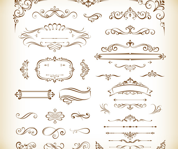 ArtStation - Classical Decorative Design Elements Vector Set | Artworks