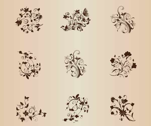 ArtStation - Collection of Design Ornamental Elements Vector Set | Artworks