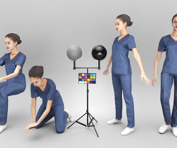 ArtStation - Animated medical nurse 352 | Game Assets