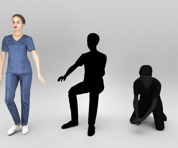 ArtStation - Animated medical nurse 352 | Game Assets