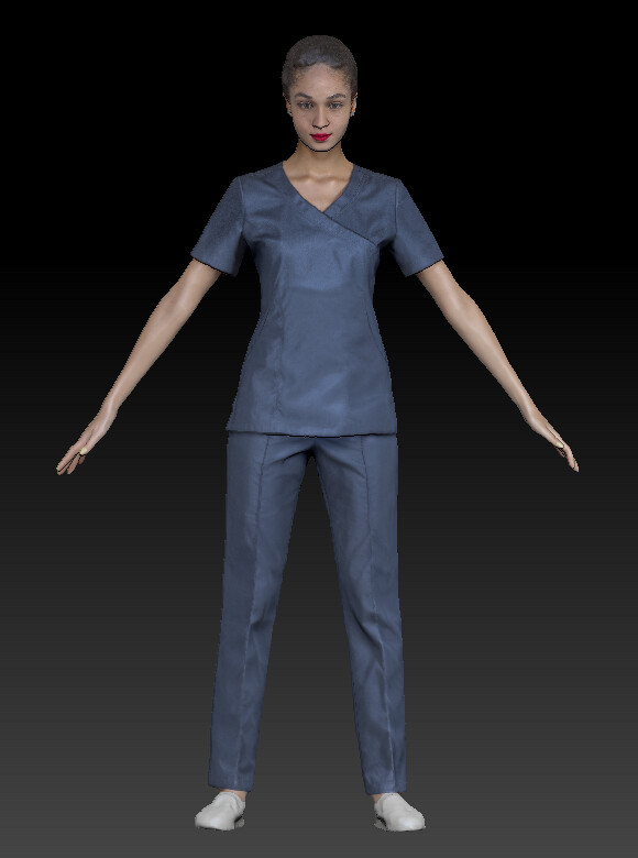 ArtStation - Animated medical nurse 352 | Game Assets