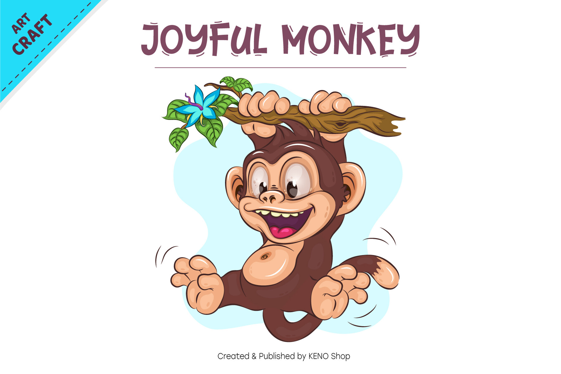 ArtStation - Joyful Cartoon Monkey. Crafting, Sublimation. | Artworks
