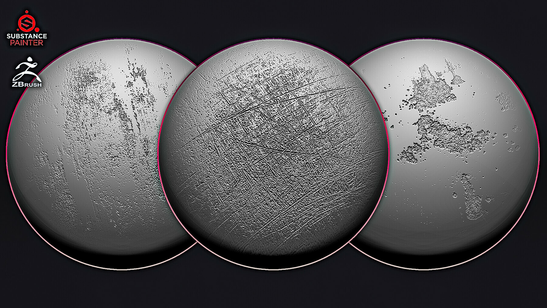 ArtStation - 50 Grunge Alphas for Substance Painter, ZBrush | Brushes