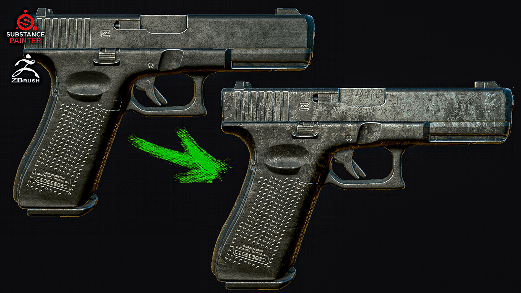 ArtStation - 50 Grunge Alphas for Substance Painter, ZBrush | Brushes