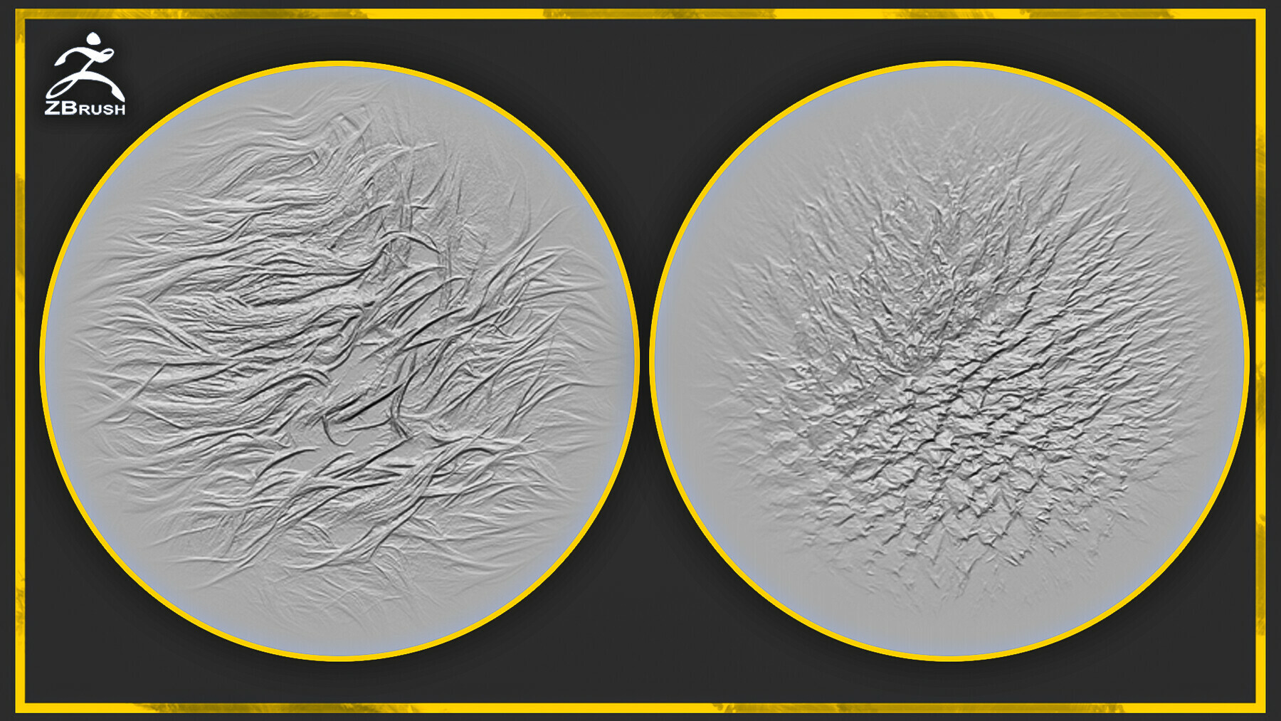 ArtStation - 20 Fur and Hair Alphas for ZBrush | Brushes