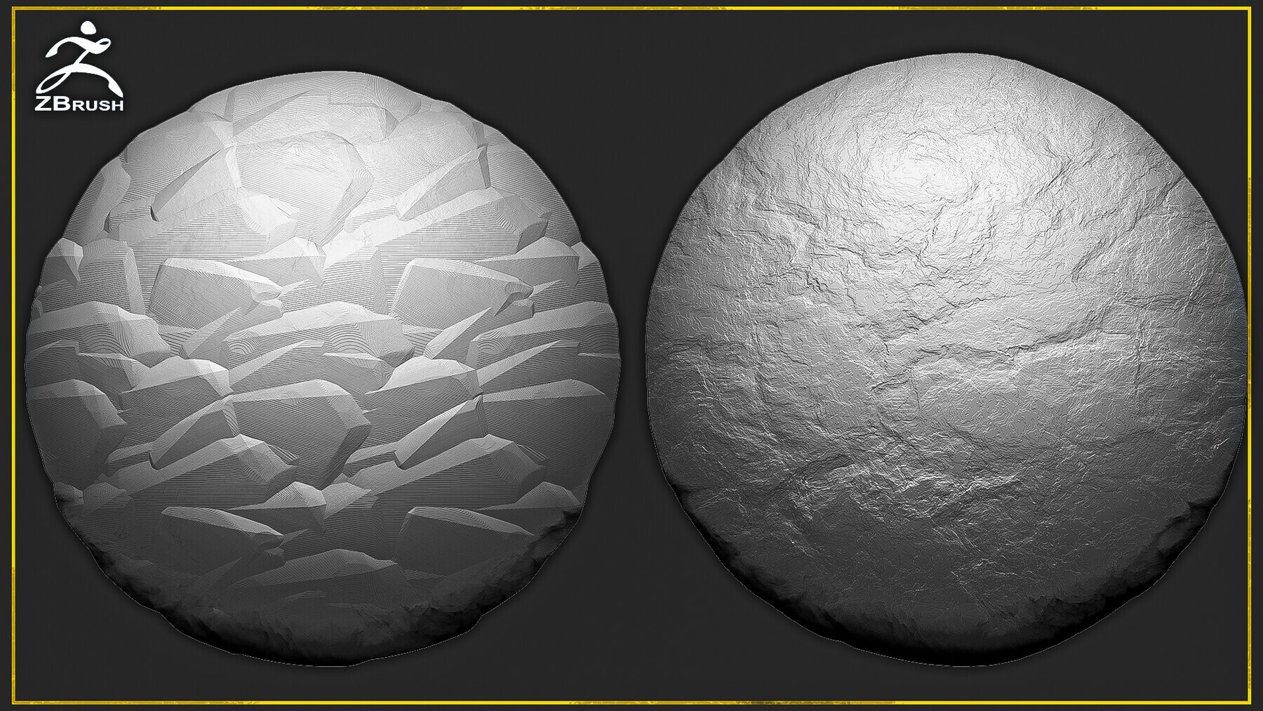 ArtStation - 20 Rock Tileable Alphas (ZBrush, Substance) | Brushes