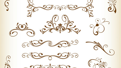 ArtStation - Set of Floral Vector Elements for Design Vector Set | Artworks