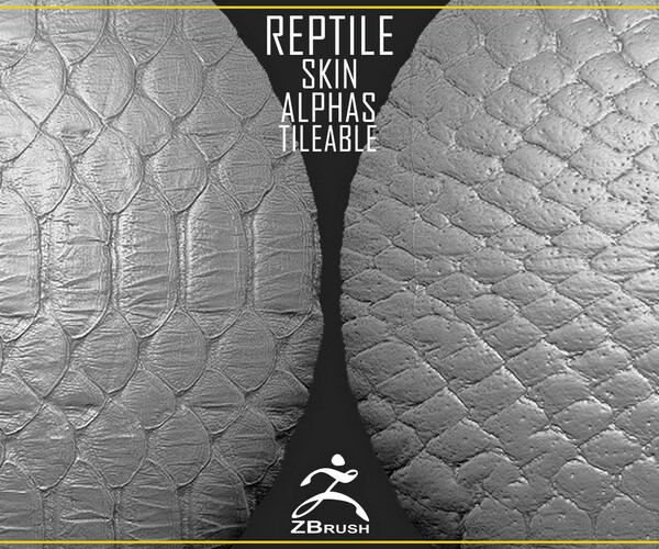ArtStation - Reptile Skin Alphas Tileable (ZBrush, 2K) | Brushes