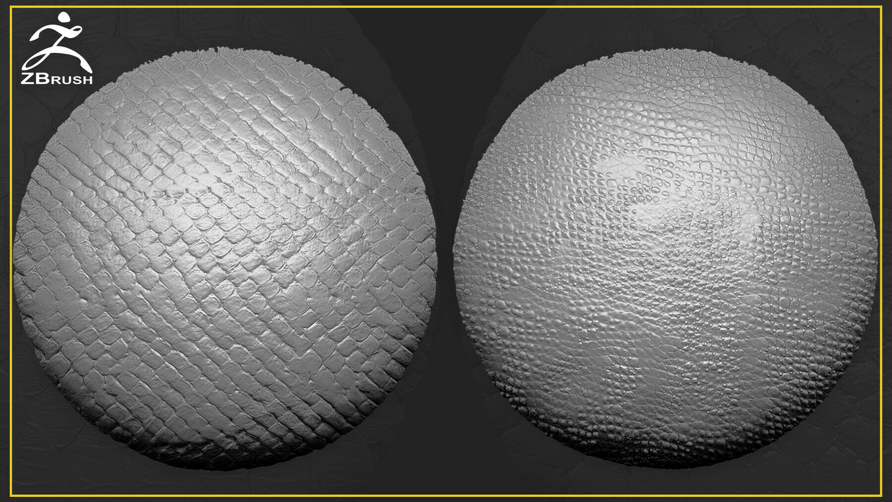 ArtStation - Reptile Skin Alphas Tileable (ZBrush, 2K) | Brushes