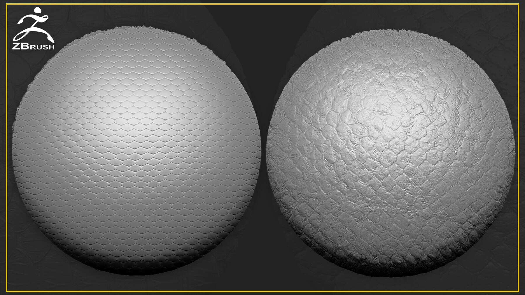 ArtStation - Reptile Skin Alphas Tileable (ZBrush, 2K) | Brushes