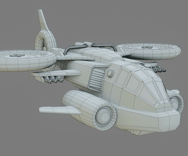 ArtStation - Sci-Fi Drop Ship - Low Poly - Game Ready - PBR | Game Assets