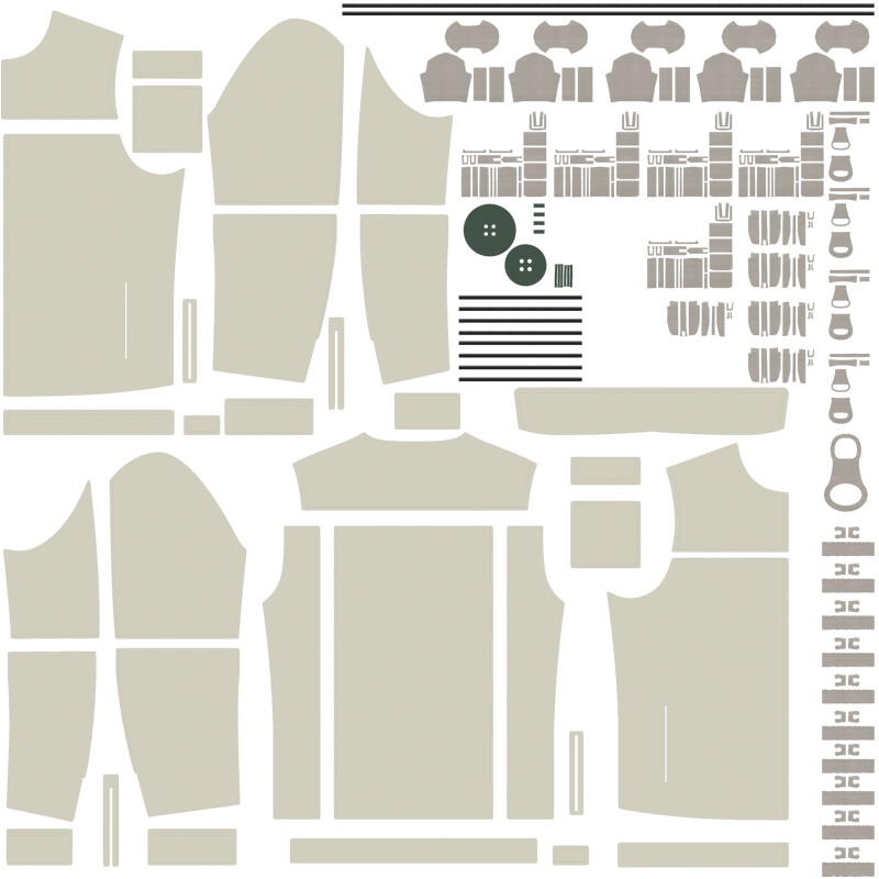 ArtStation - Zip-up Jacket, Marvelous Designer, Clo +obj, fbx, gltf ...