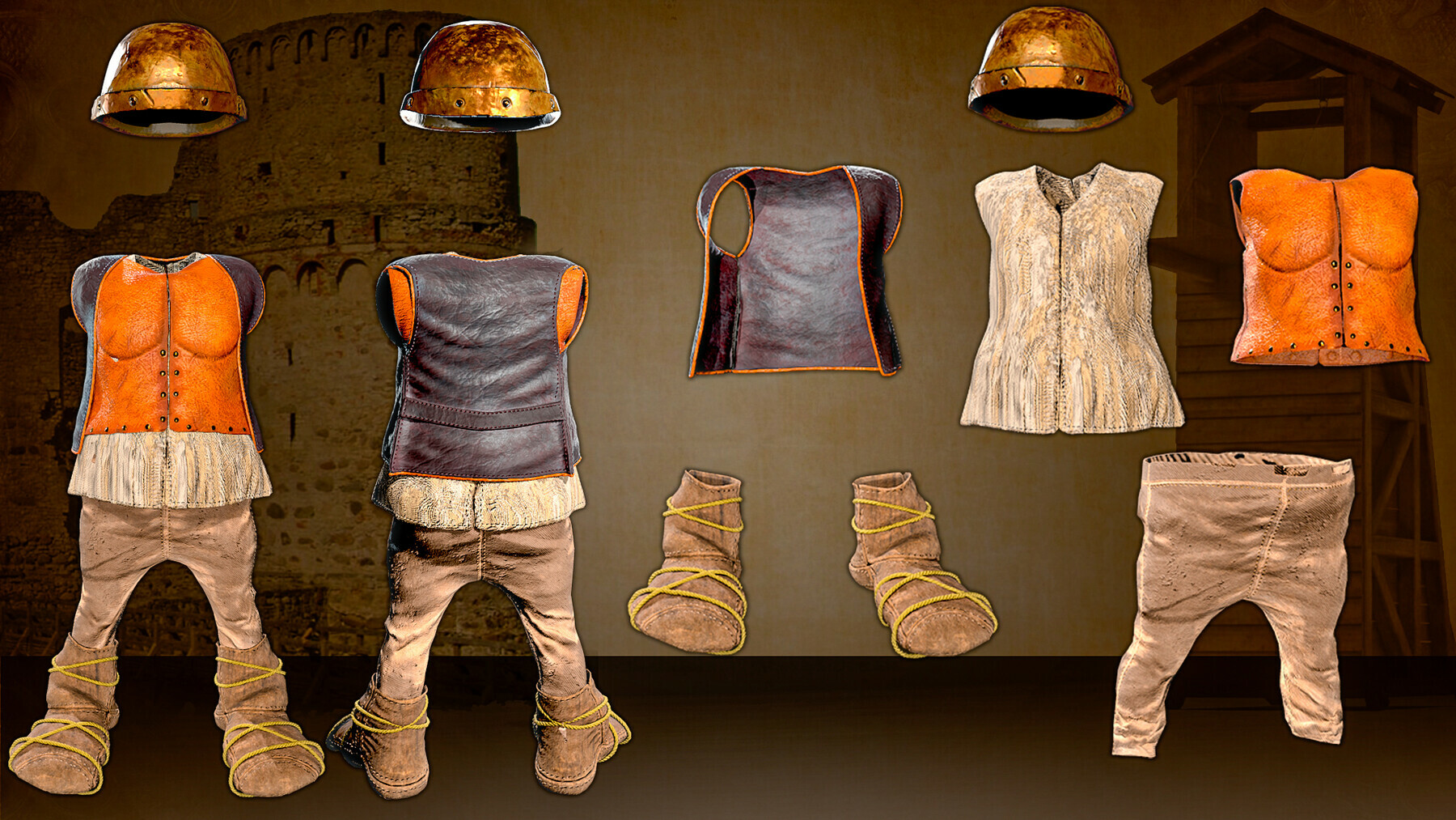 ArtStation - Medieval Clothing Models (Meshes, Textures, Low-Poly ...