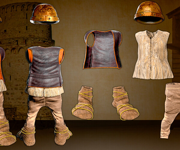 ArtStation - Medieval Clothing Models (Meshes, Textures, Low-Poly ...