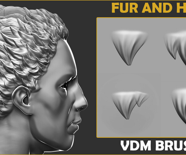 ArtStation - Hair and Fur VDM Brush for ZBrush | Brushes