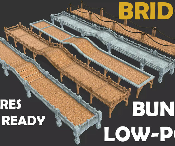 ArtStation - Bridges Bundle Models Low Poly | Game Assets