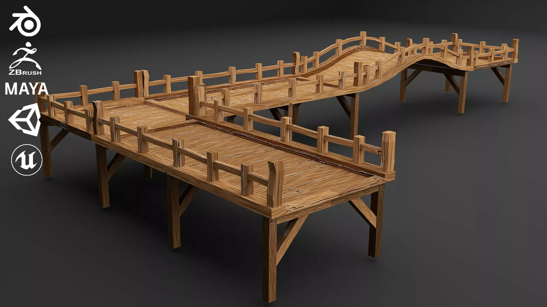 ArtStation - Bridges Bundle Models Low Poly | Game Assets