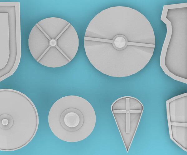 ArtStation - 41 Medieval Shield Base Meshes (Models) | Resources