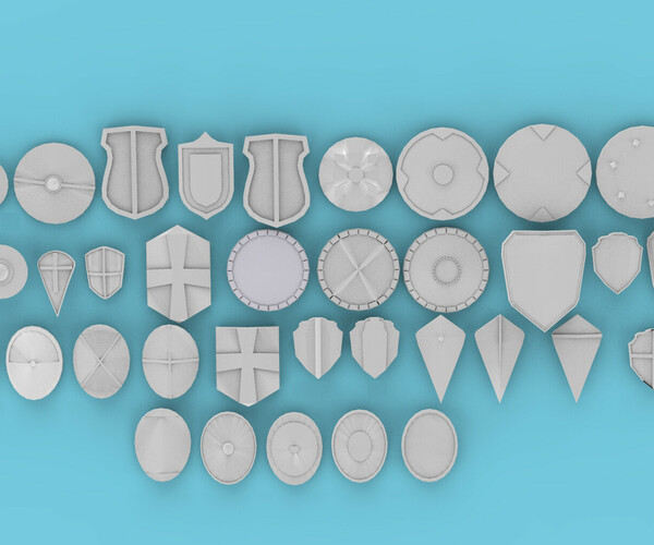 ArtStation - 41 Medieval Shield Base Meshes (Models) | Resources