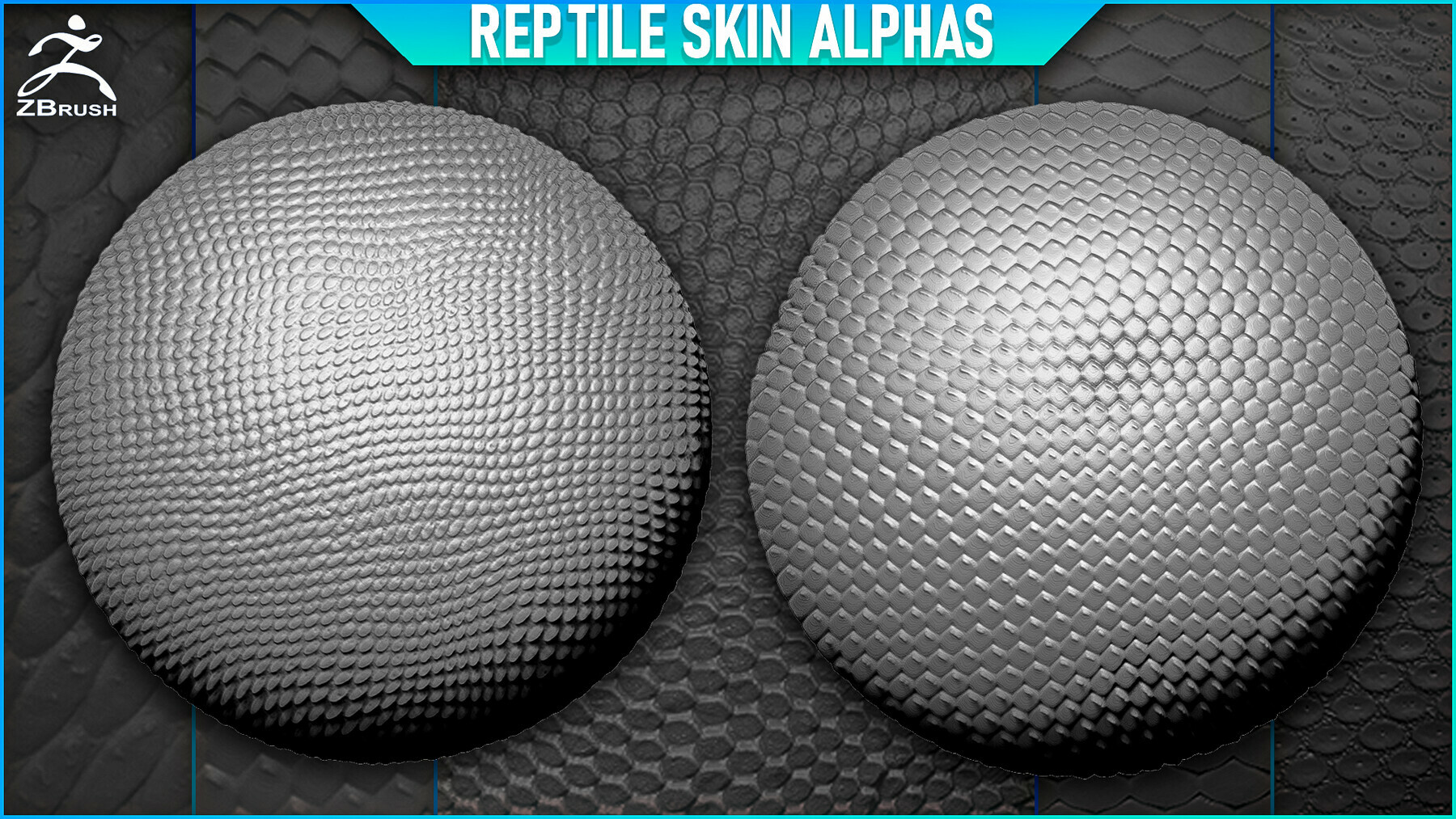 ArtStation - Reptile Skin Alphas Tileable vol. 3 (ZBrush, 2K) | Brushes