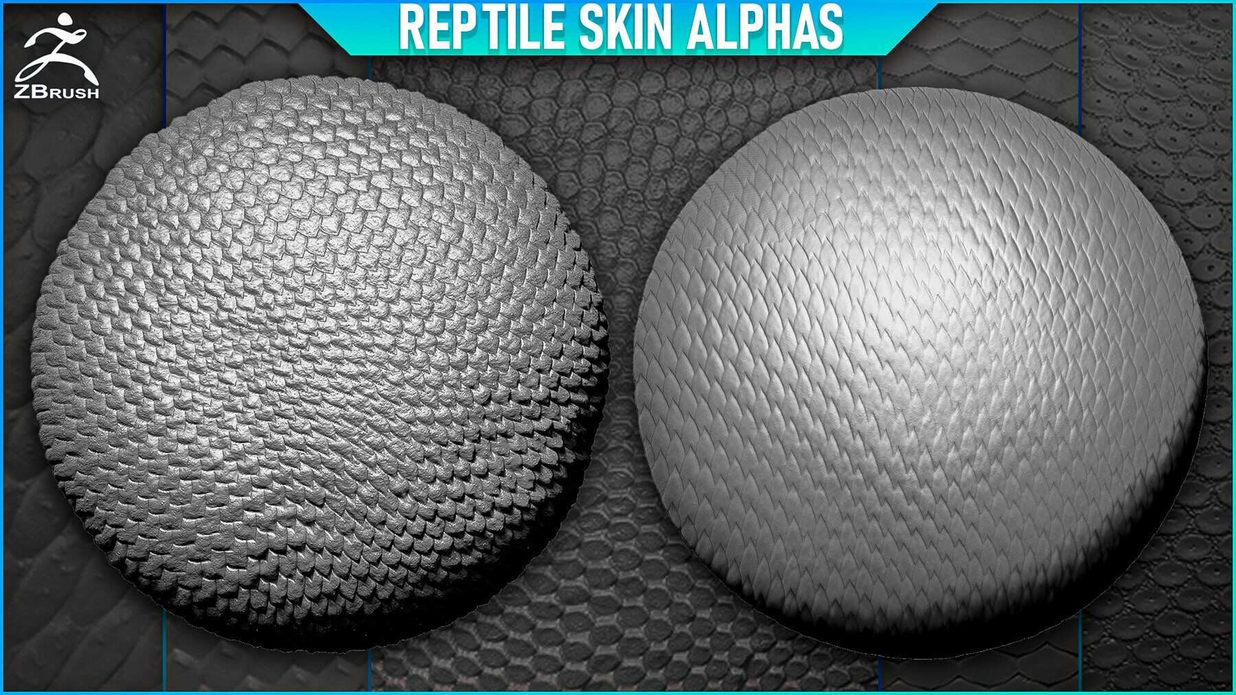 ArtStation - Reptile Skin Alphas Tileable vol. 3 (ZBrush, 2K) | Brushes