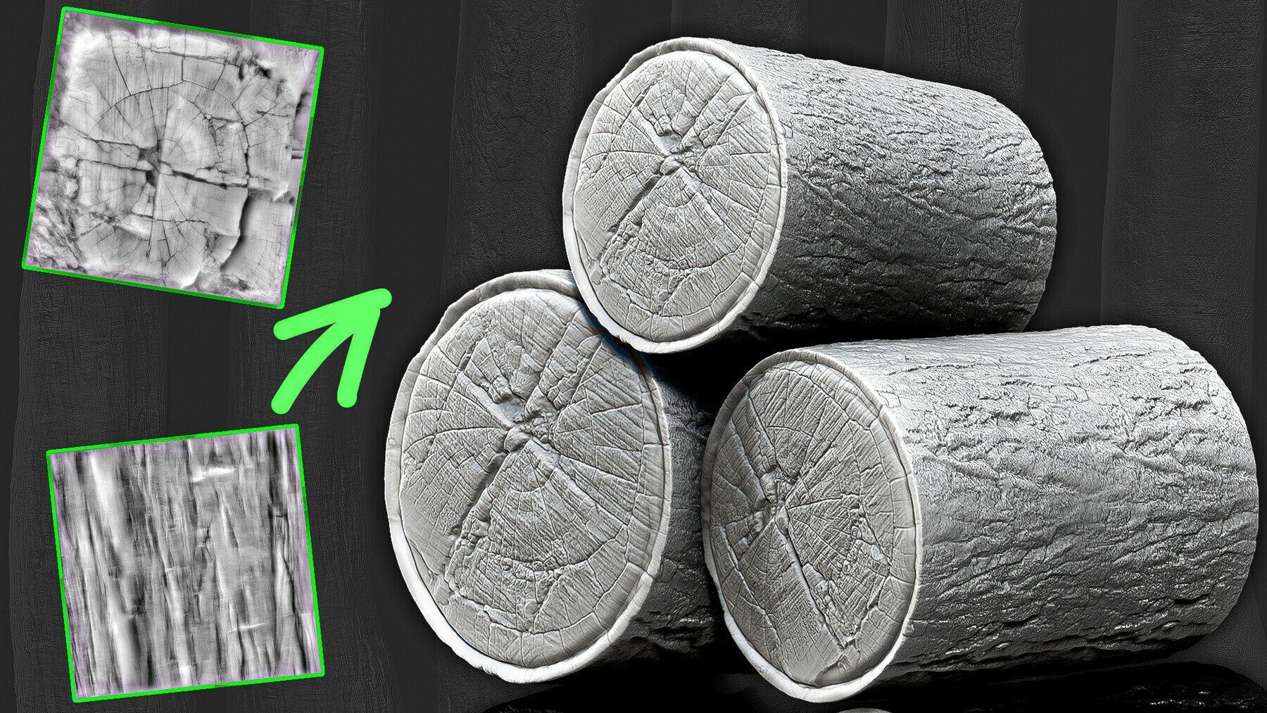 ArtStation - 35 Tree Bark Alphas (ZBrush, Substance) | Brushes