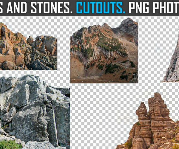 ArtStation - Rocks and Stones Cutouts - PNG Photo Pack | Resources