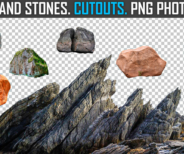 ArtStation - Rocks and Stones Cutouts - PNG Photo Pack | Resources
