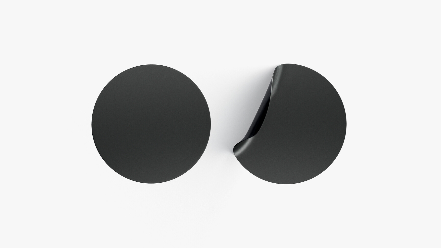 ArtStation - Two Black Round Stickers - smooth and curved sticky labels ...