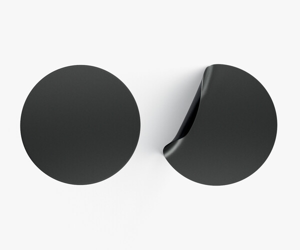 ArtStation - Two Black Round Stickers - smooth and curved sticky labels ...