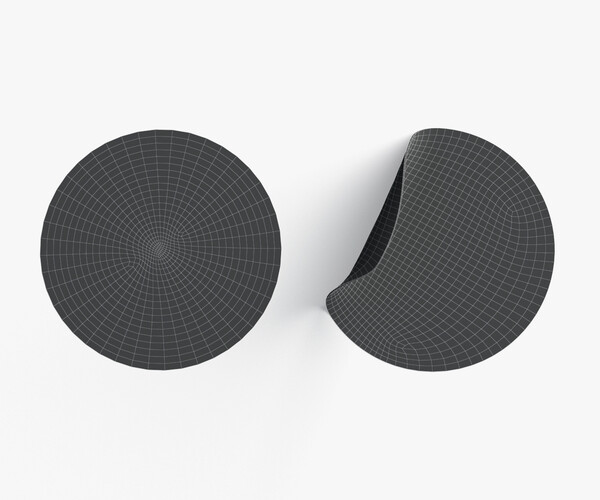 ArtStation - Two Black Round Stickers - smooth and curved sticky labels ...