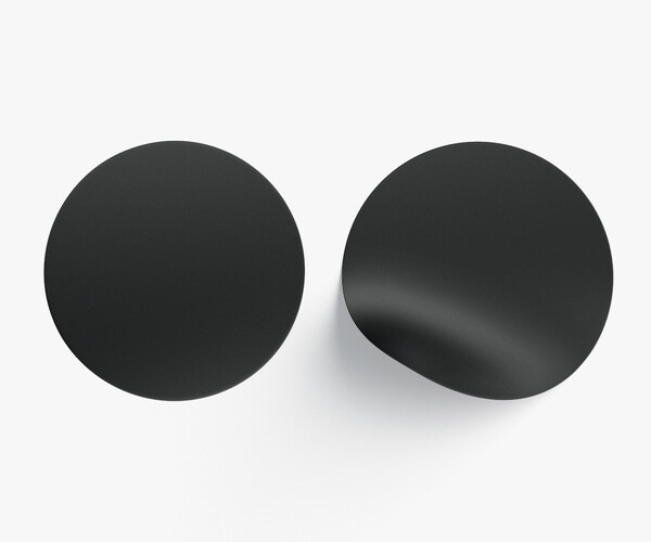 ArtStation - Two Black Round Stickers - smooth and bended adhesive ...