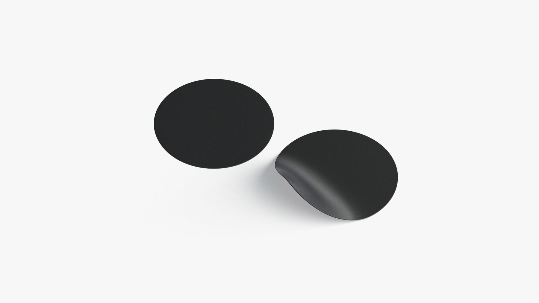 ArtStation - Two Black Round Stickers - smooth and bended adhesive ...