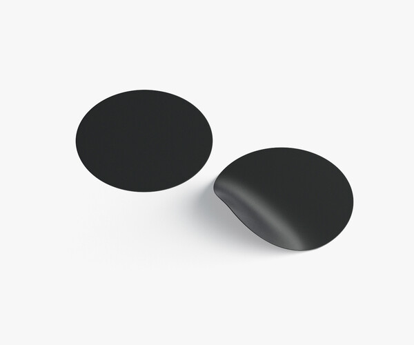 ArtStation - Two Black Round Stickers - smooth and bended adhesive ...