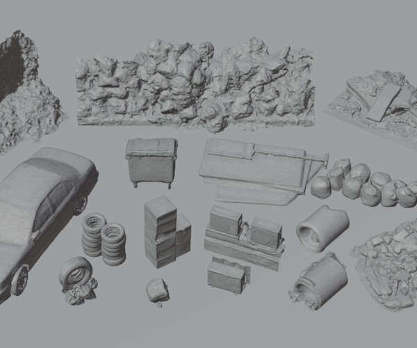ArtStation - Trash Pack V-02 - 3D scanned Kitbash assets | Resources