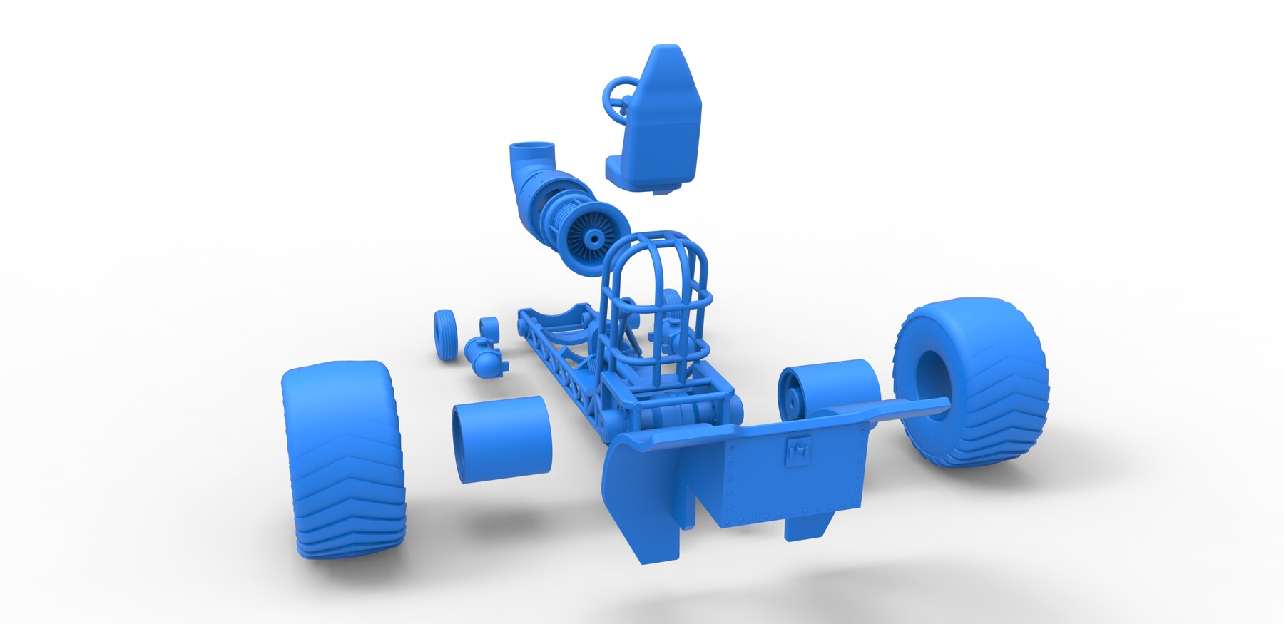 ArtStation - 3D printable Diecast Mini Rod pulling tractor with jet ...