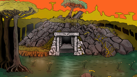 ArtStation - Rpg maps Forgotten Temple in the Swamp | Artworks