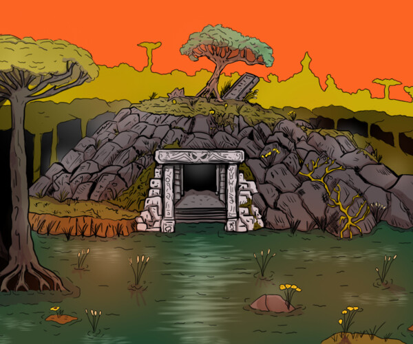 ArtStation - Rpg maps Forgotten Temple in the Swamp | Artworks