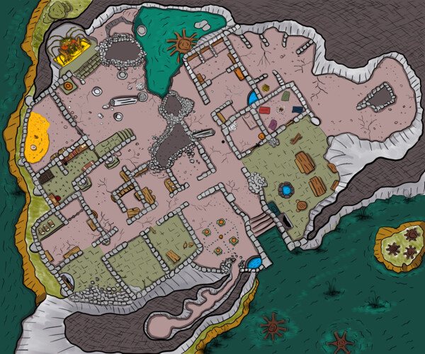 ArtStation - Rpg maps Forgotten Temple in the Swamp | Artworks