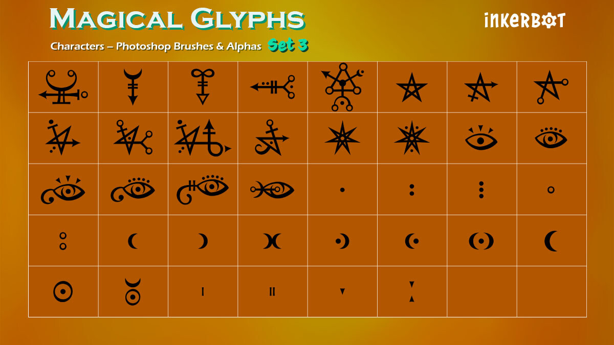ArtStation - Magical Glyphs - Characters 3 | Photoshop Brushes and ...