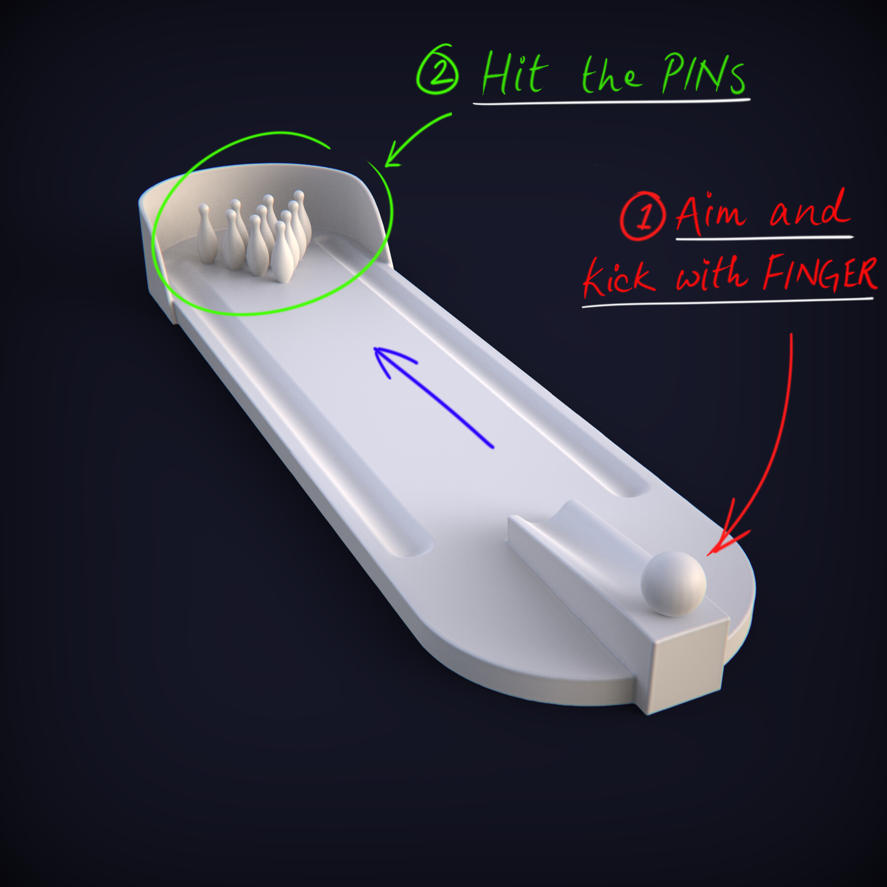 ArtStation - ''BOWLING GAME" MINI FUN BOARD: PLAY ANYTIME ANYWHERE (3D ...