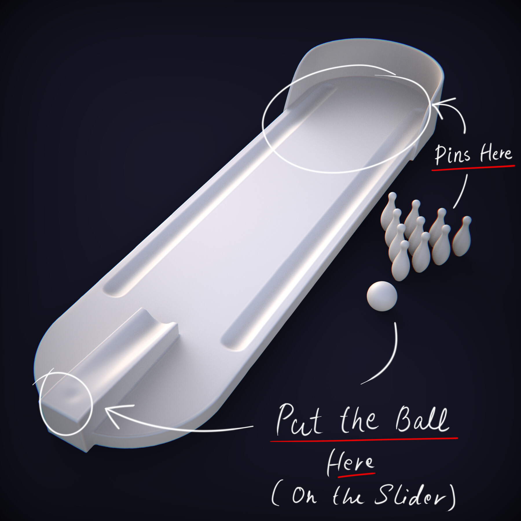 ArtStation - ''BOWLING GAME" MINI FUN BOARD: PLAY ANYTIME ANYWHERE (3D ...