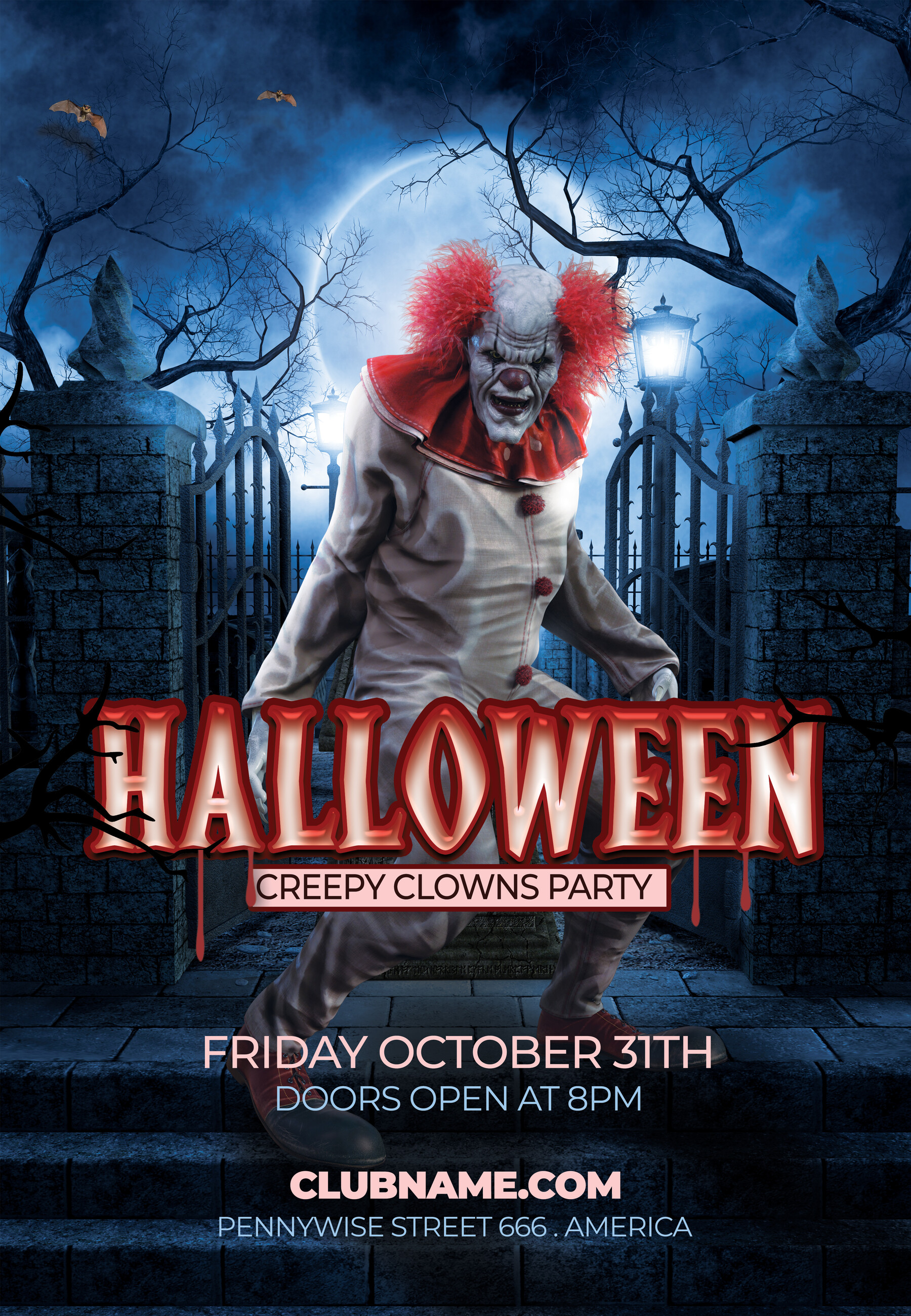 ArtStation - Halloween evil clowns flyer | Artworks