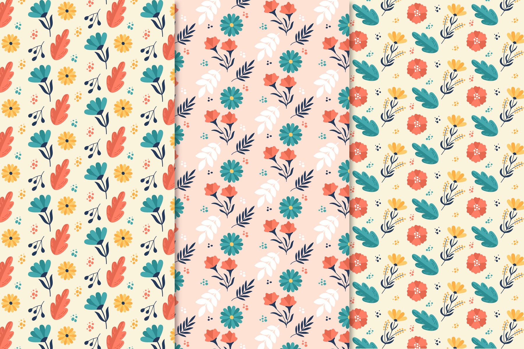 ArtStation - Spring Flower pattern collection Vector set | Artworks