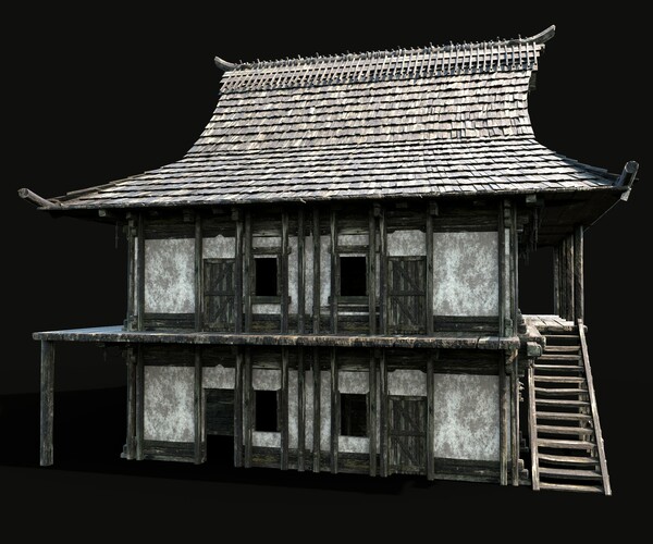ArtStation - JAPAN CHINESE FEUDAL HOUSE DOJO HUT SAMURAI NINJA ...