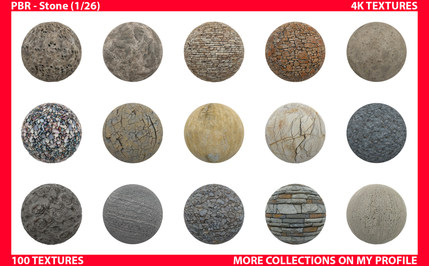 ArtStation - PBR Texture Pack - Stones - 100 Textures (Part 1/24 ...