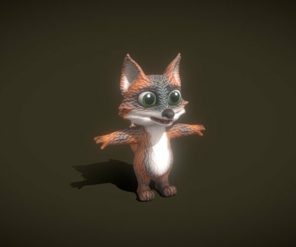 ArtStation - Cartoon Fox Rigged 3D Models | Game Assets