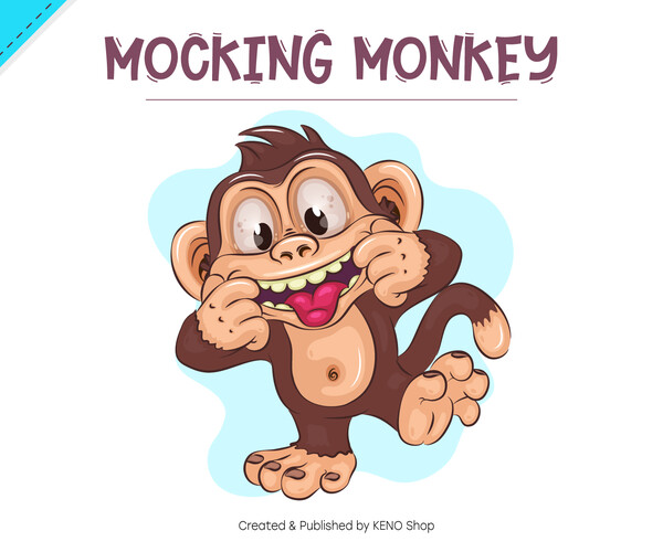 ArtStation - Cartoon Mocking Monkey. Crafting, Sublimation. | Artworks