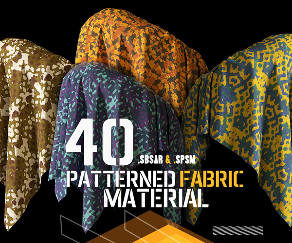 ArtStation - 40 patterned fabric material(vol.3) _ .sbsar & .spsm ...