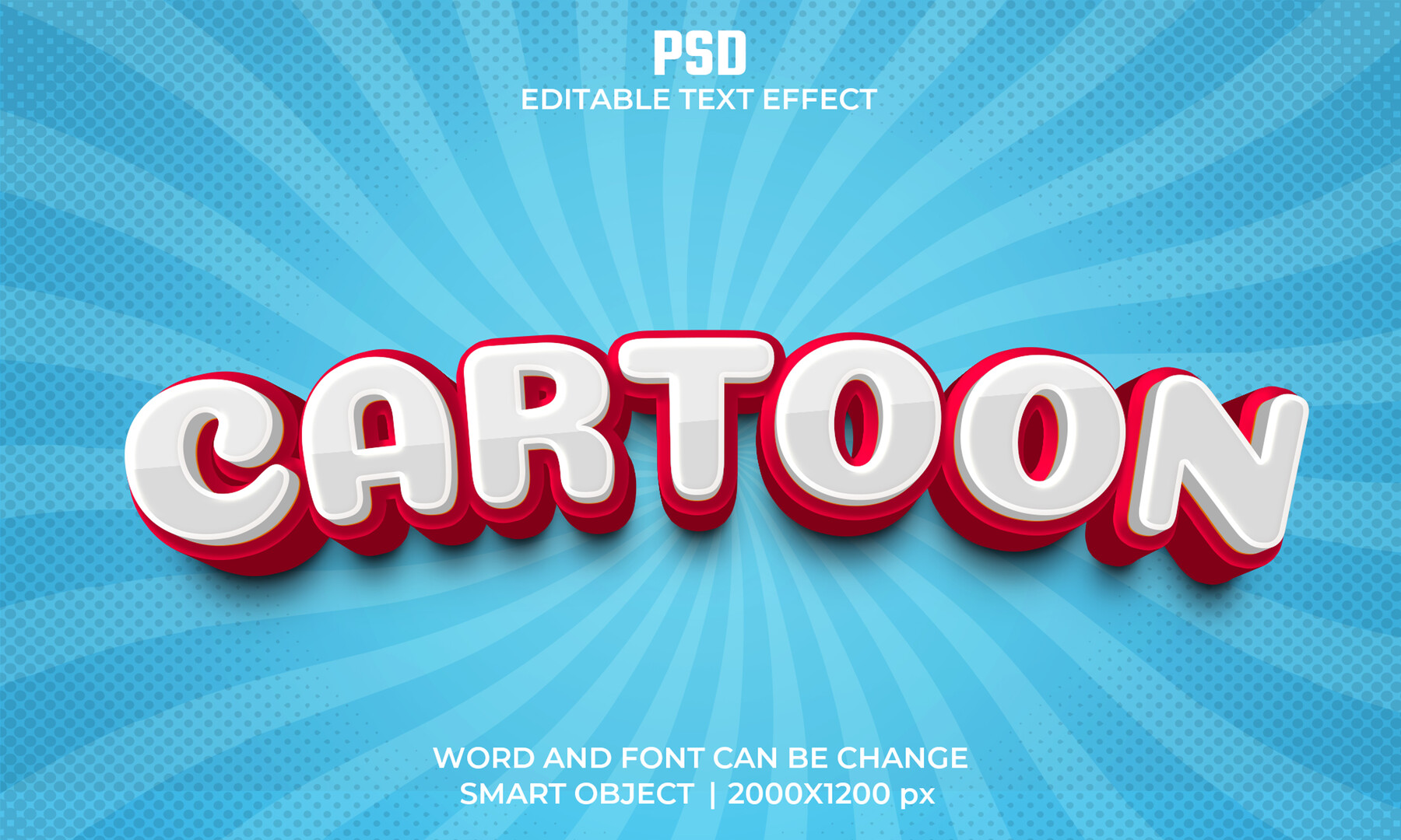 ArtStation - Cartoon 3D PSD fully editable text effect. Layer style PSD ...